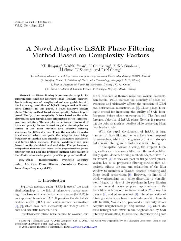 A Novel Adaptive InSAR Phase Filtering Method Based On Complexity ...
