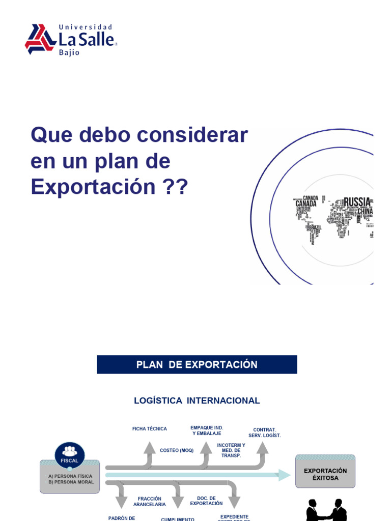 Plan De Exportación E Importación General Pdf Logística Comercio