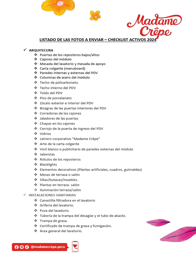 Listado de Fotos Checklist Activos 2024 | PDF | Bienes manufacturados ...