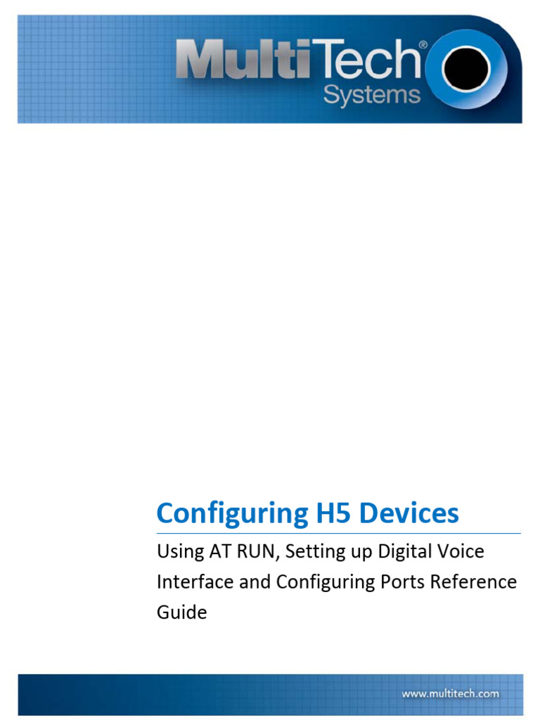 Configuring H5 Devices: Using AT RUN, Setting Up Digital Voice Interface and Configuring Ports ...