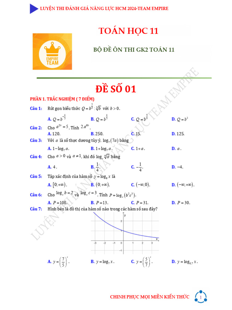 BỘ ĐỀ ÔN THI GK2 TOÁN 11 | PDF