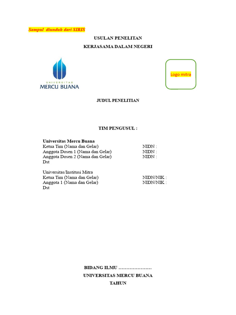 04 Template Proposal Penelitian KDN 2023-2024 | PDF