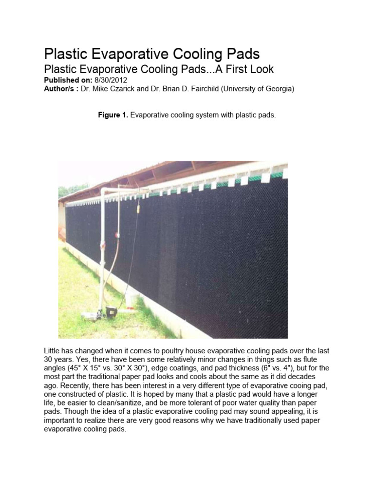 Plastic vs. Paper Cooling Pads | PDF | Humidity | Water