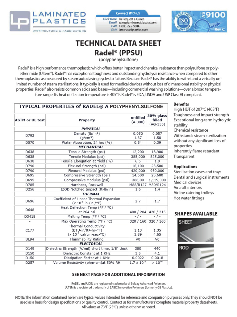 Data Sheet PPSU | Download Free PDF | Materials | Building Technology