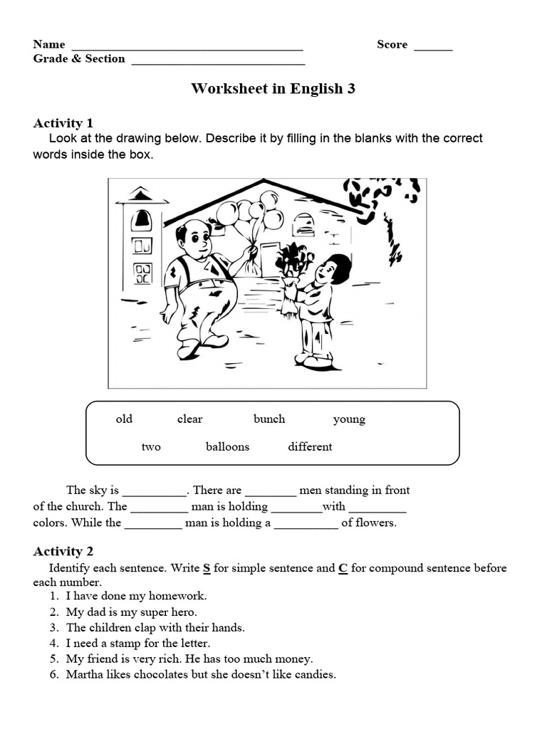 Worksheet in English 3 | PDF