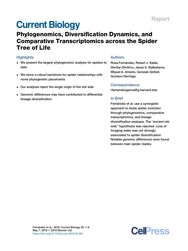 Fernandez Et Al, 2018-Phylogenomics, Diversification Dynamics, and ...