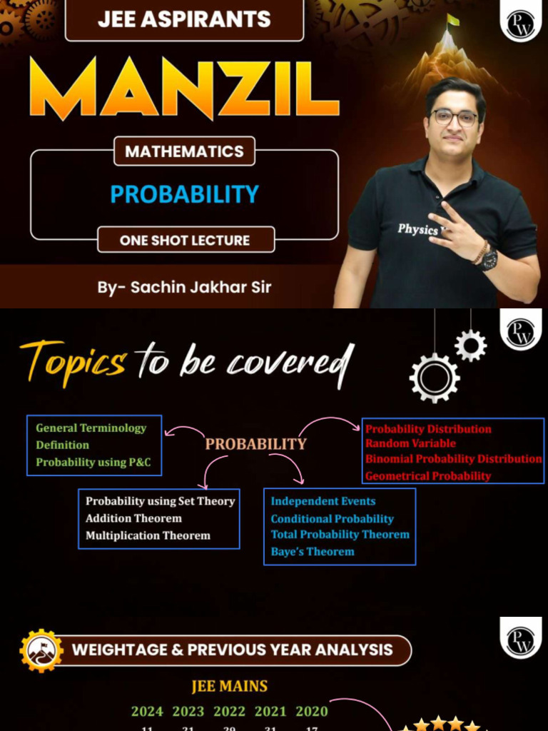 Probability short notes For JEE 2024 | PDF
