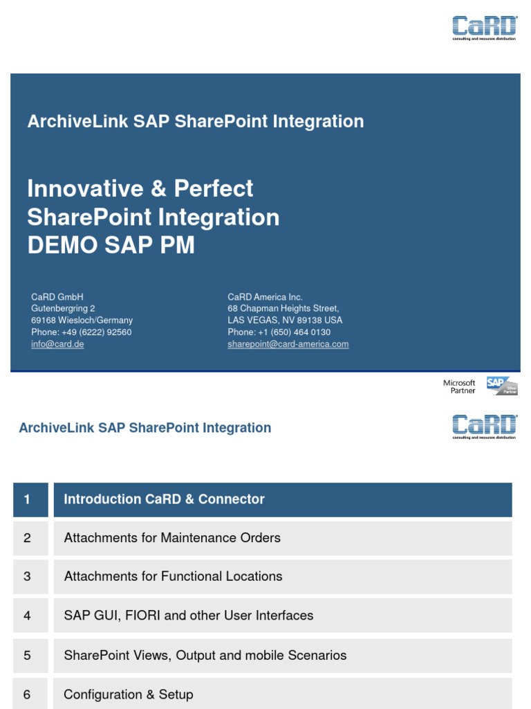 CaRD - SAP ArchiveLink Interface For SharePoint v6 - Maintenance Orders | PDF | Share Point ...