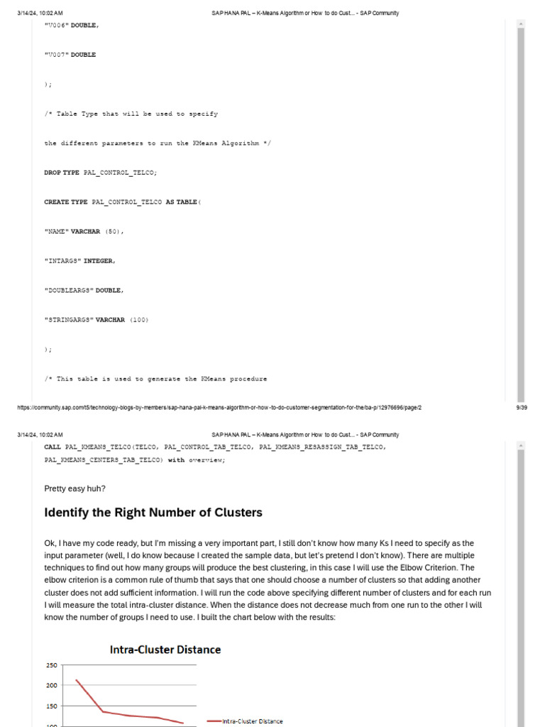 SAP HANA K-Means Customer Segmentation | PDF | Cluster Analysis ...
