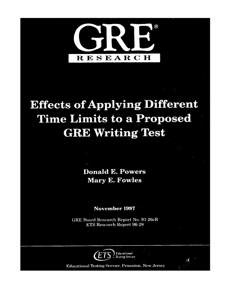 Ets Research Report Series - December 1996 - Powers - Effects of ...