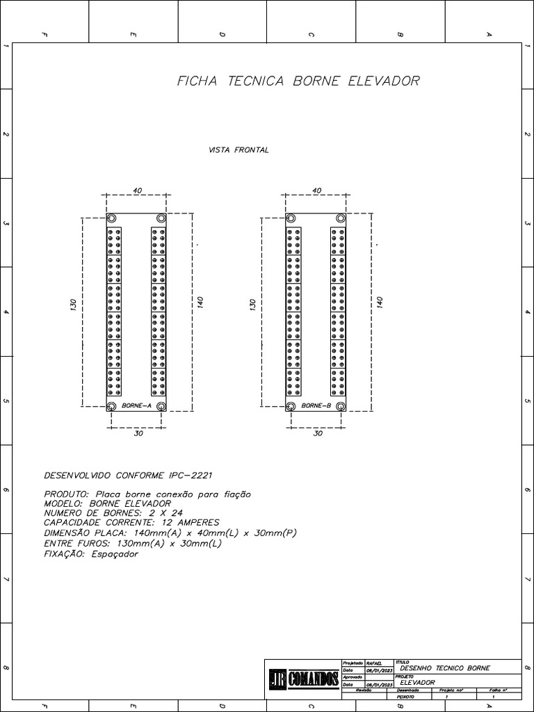Ficha Tecnica Bornes Elevador | PDF