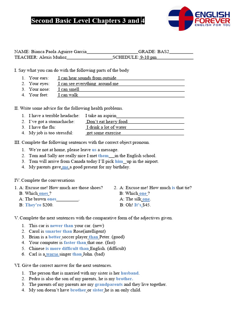 Exam Basic 2 | PDF | English Language