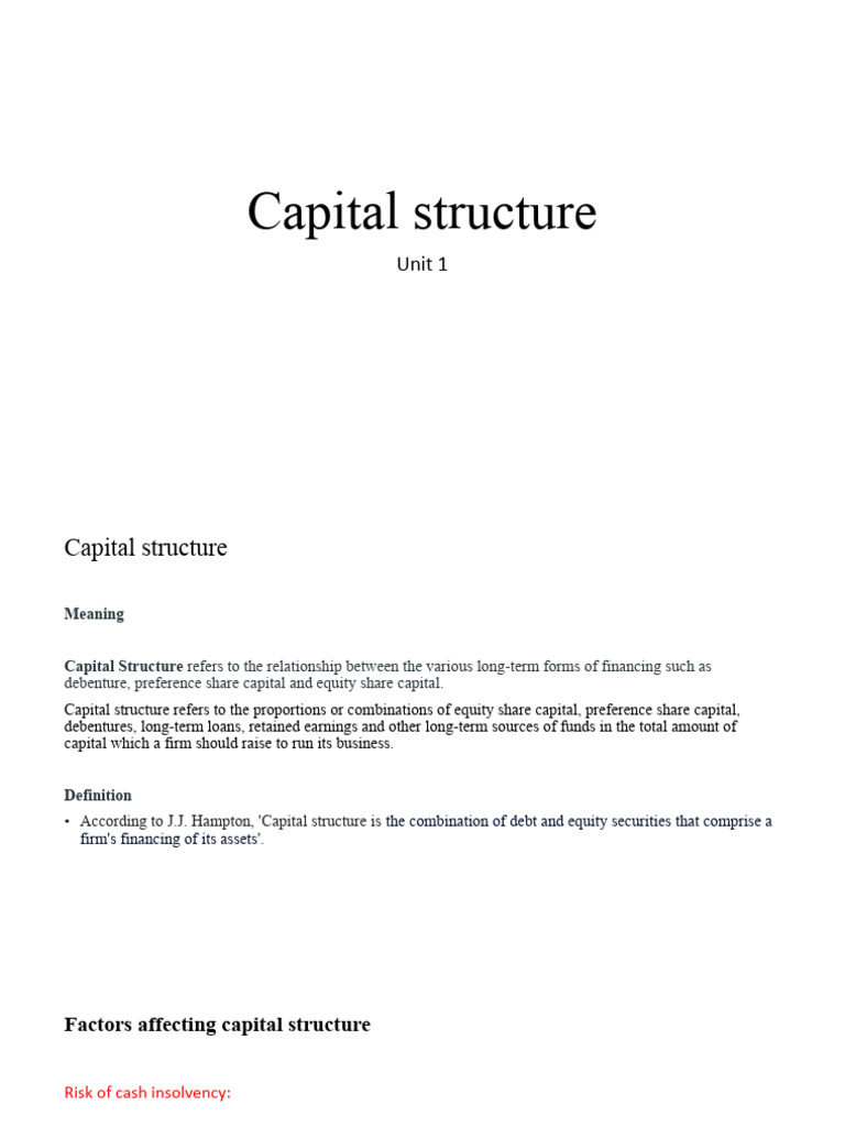 Capital Structure | Download Free PDF | Capital Structure | Financial ...