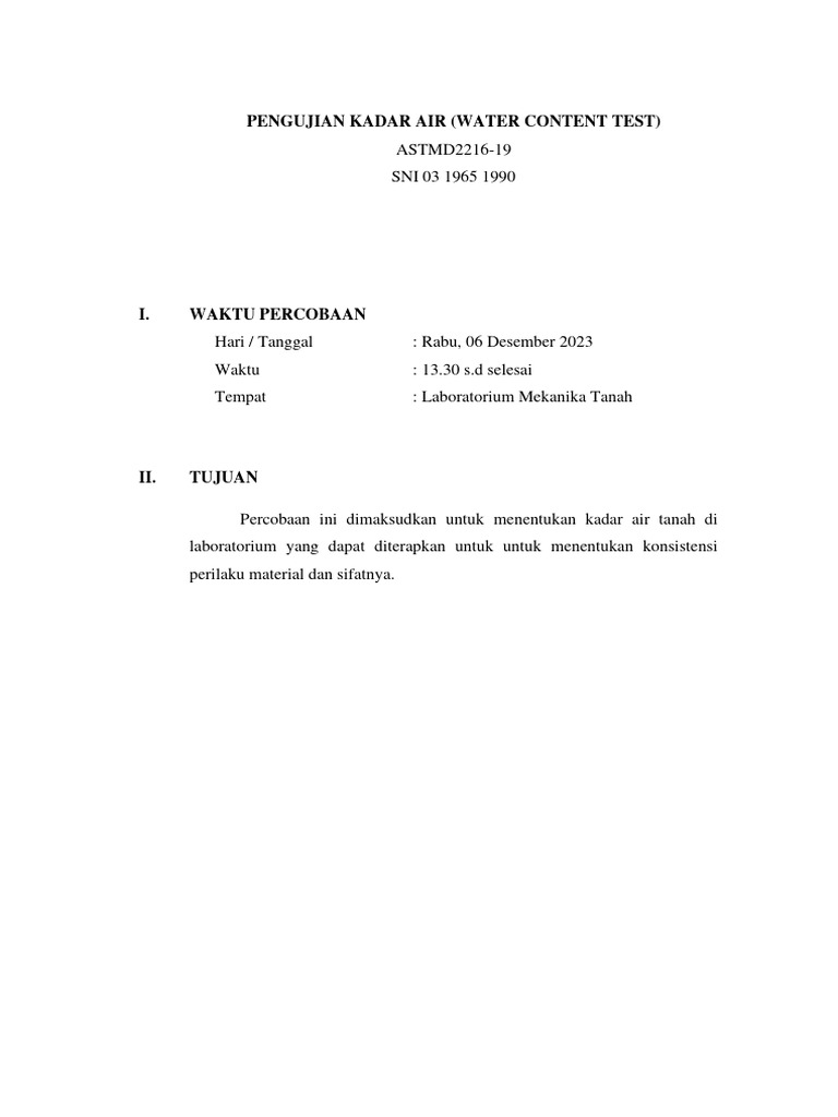 Kadar Air Kel.15 | PDF