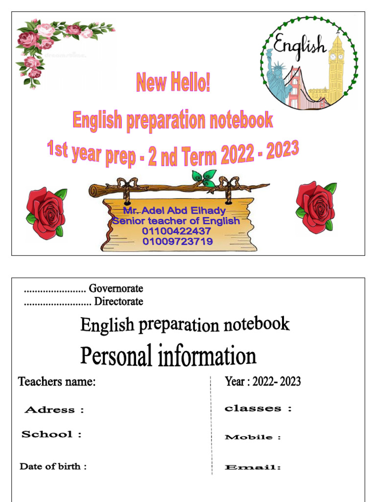 نسخة من 1st-year-prep-Prepration-New-Hello-2023-By-Mr.-Adel-2nd Term ...