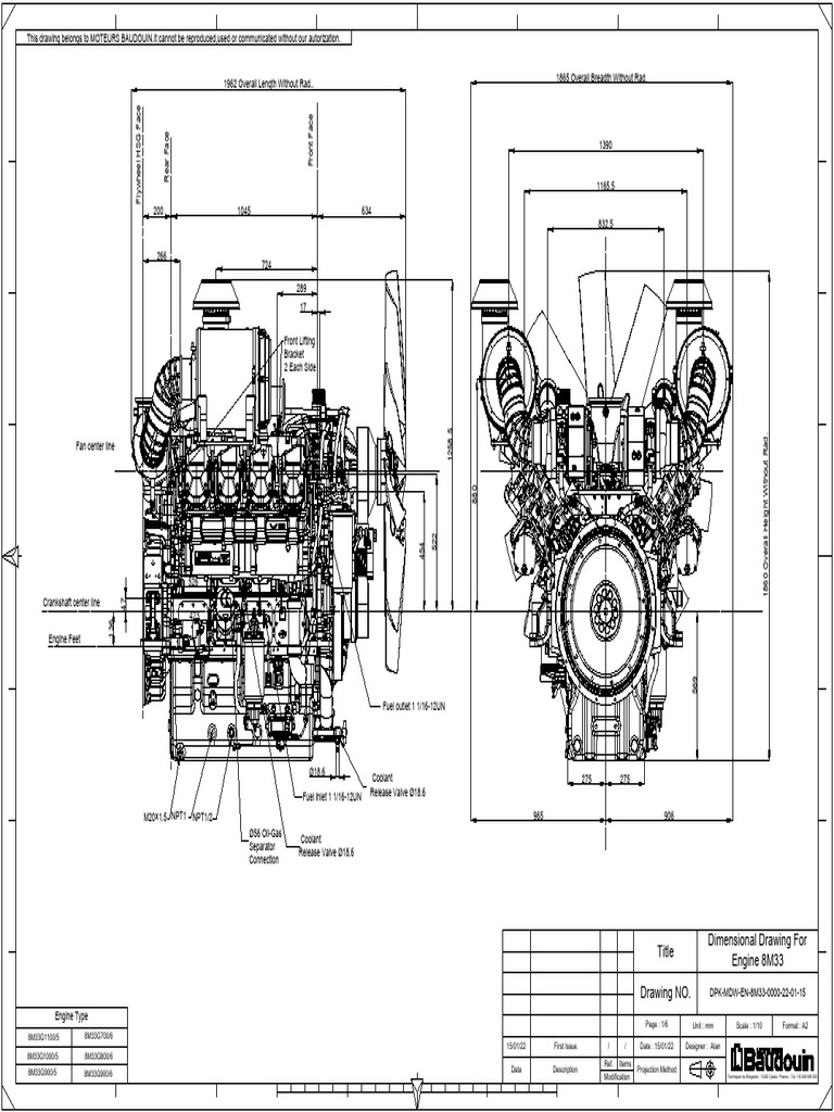 8M33-2D Drawing | PDF | Manufactured Goods | Engine Technology
