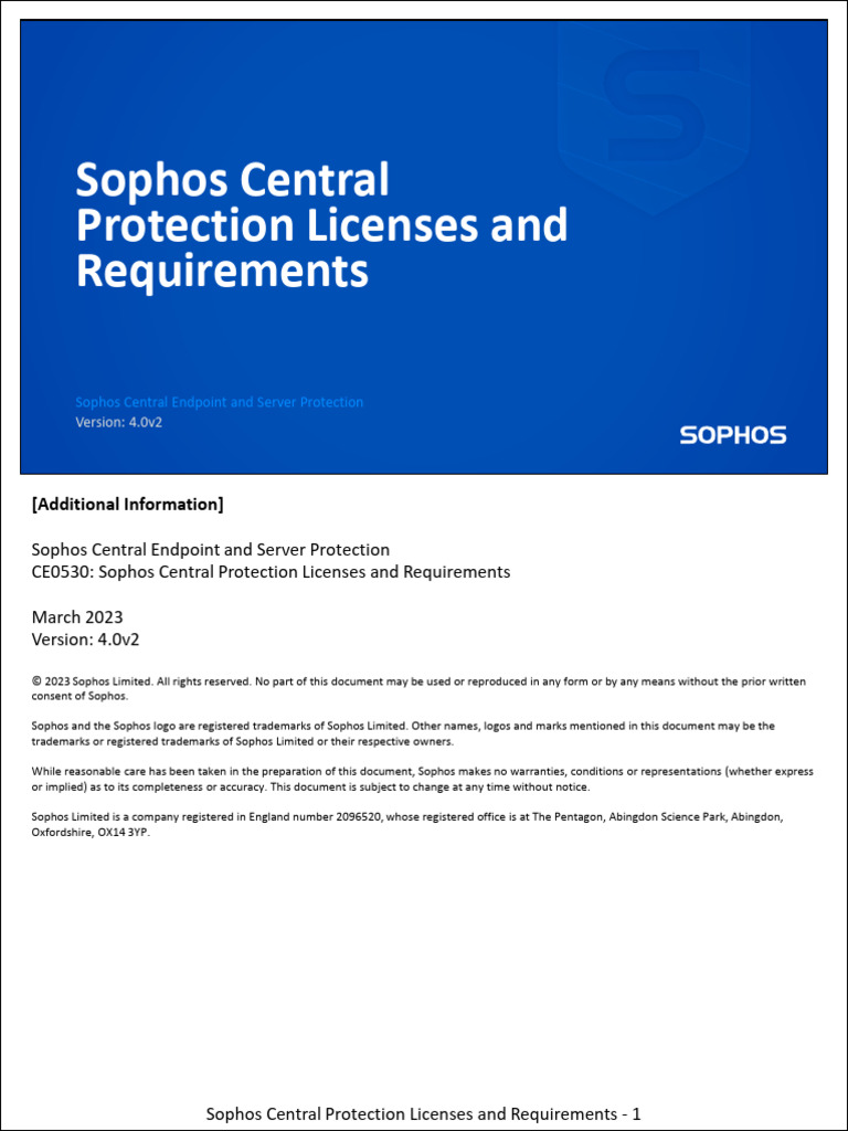 Sophos Central Protection System Requirements | PDF | Malware ...