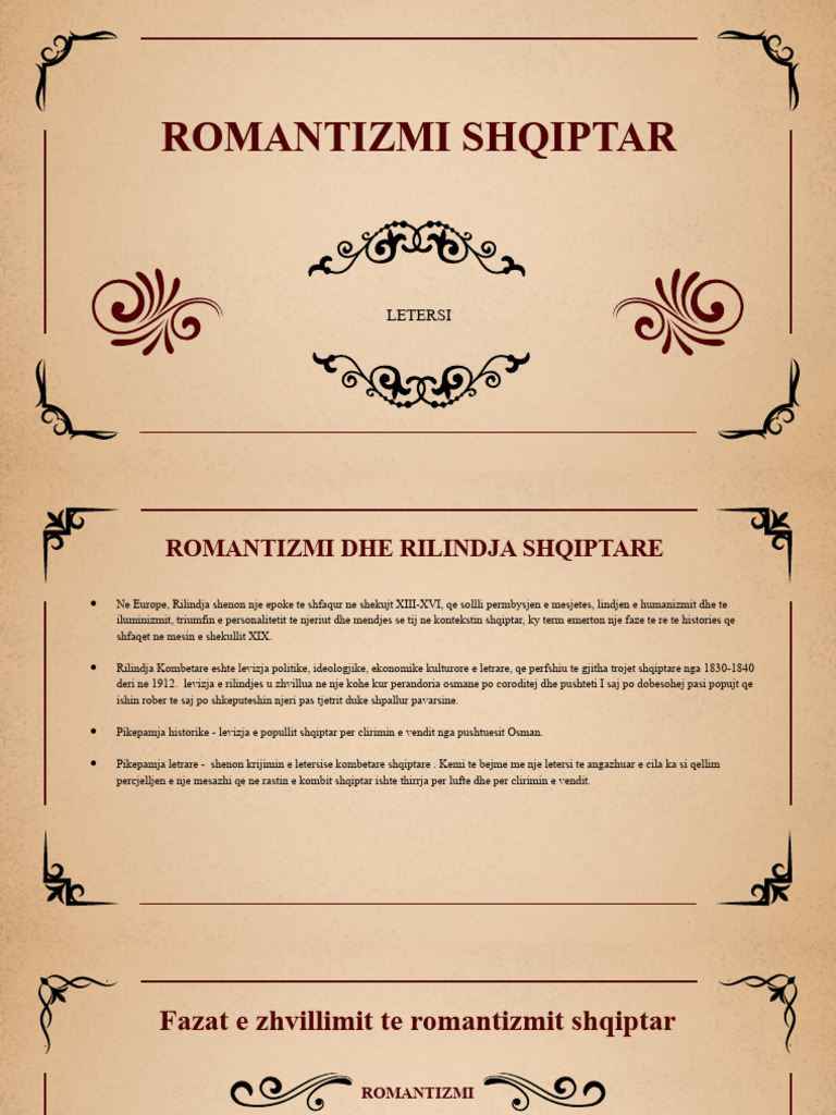 Romantizmi Shqiptar Letersi | PDF