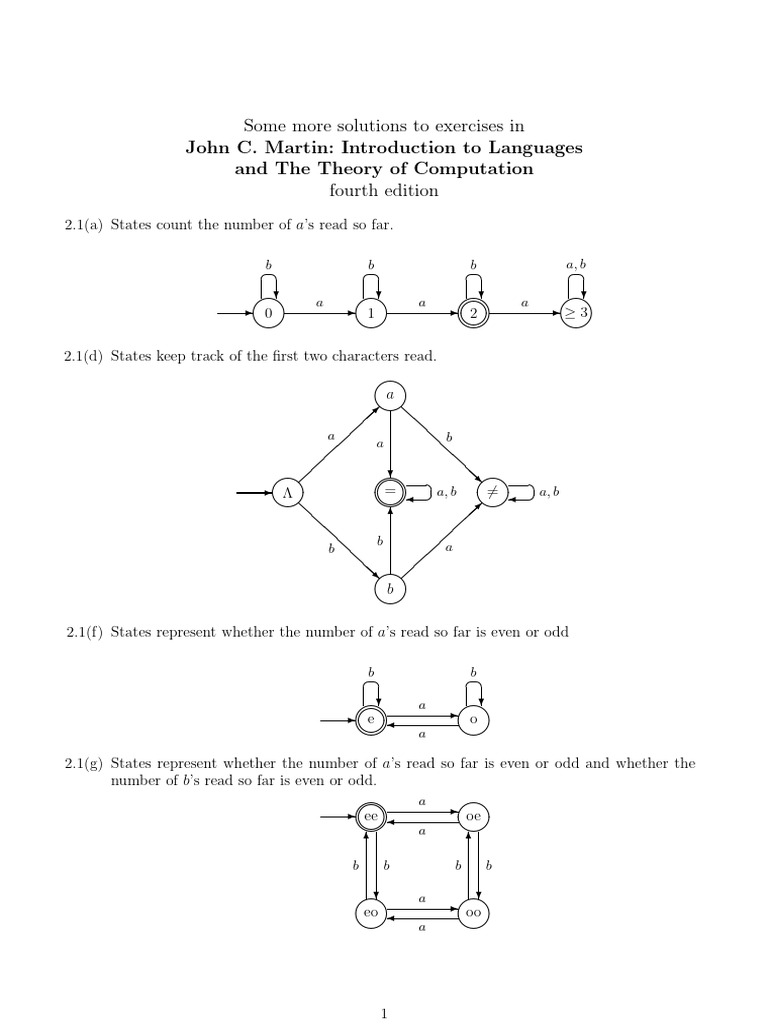 solutionsMartin4Ch2 | PDF | Theoretical Computer Science | Theory Of Computation