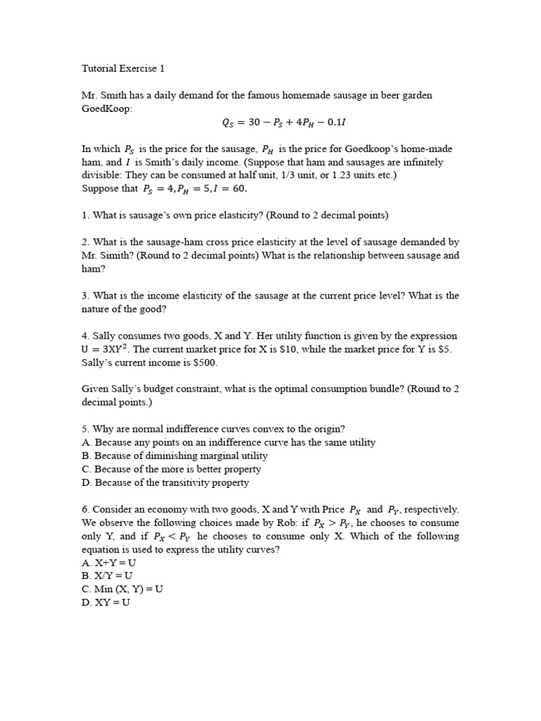 Tutorial Worksheet - Week 4 | PDF | Home & Garden