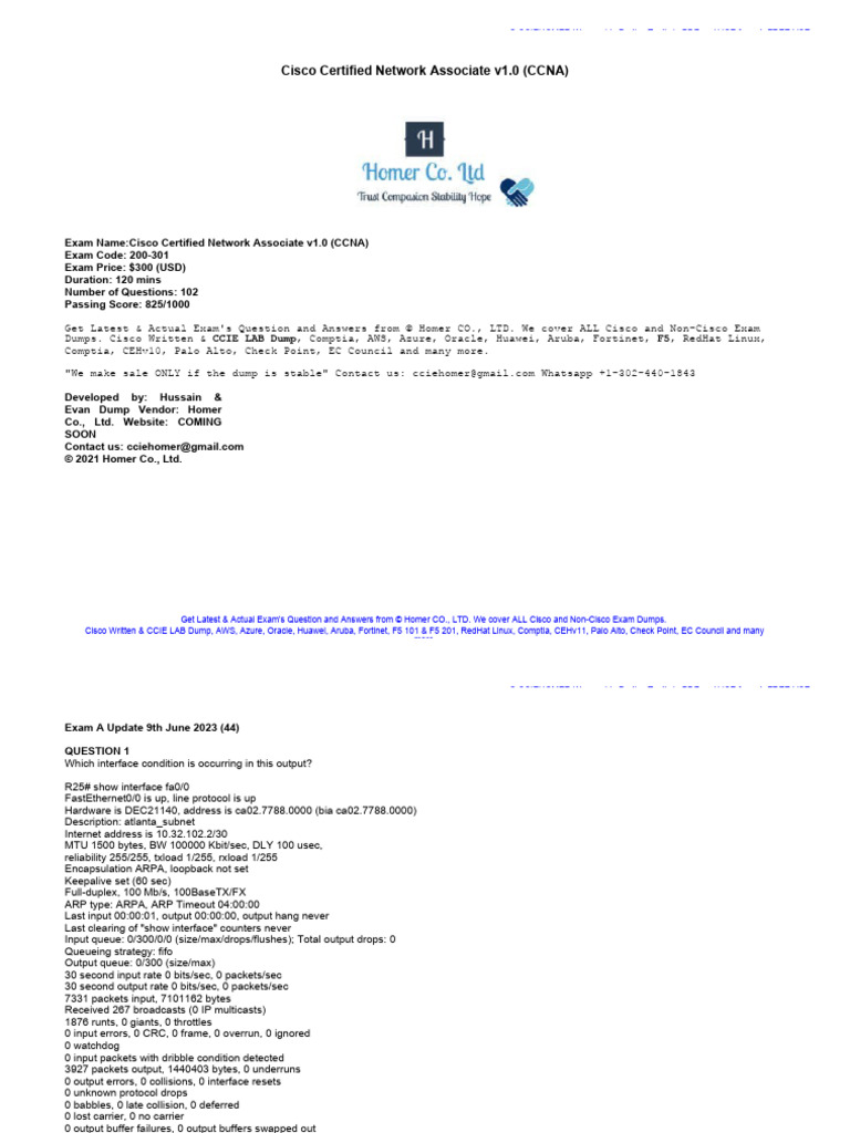 CCNA 200 301 June 2023 v1 2 | PDF | I Pv6 | Router (Computing)