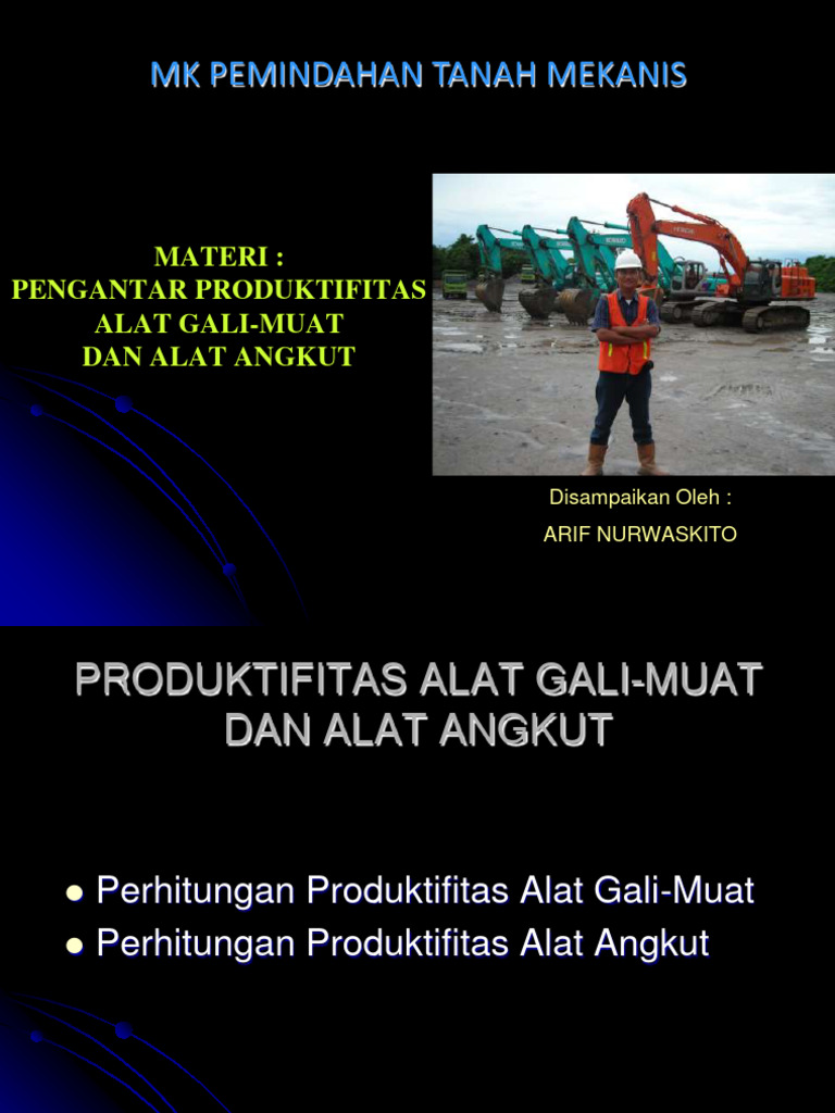 Produktivitas Alat Gali-Muat dan Angkut | PDF | Teknologi & Rekayasa