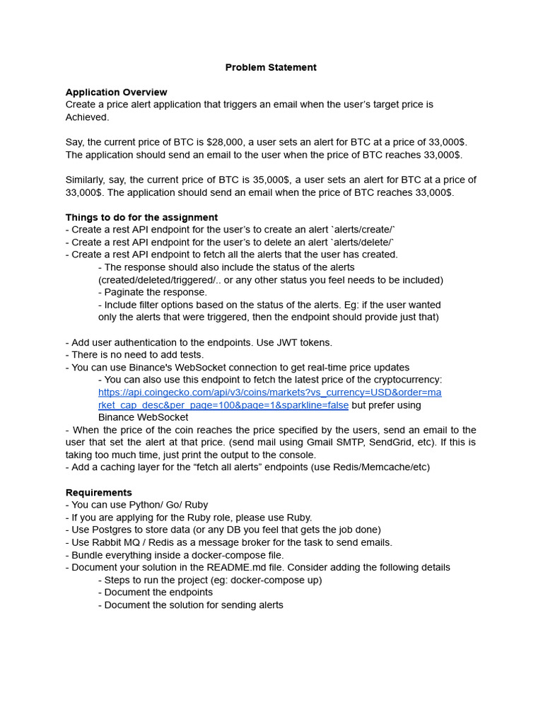 Backend Task - Internship - tanX.fi | PDF | Bitcoin | Information Technology