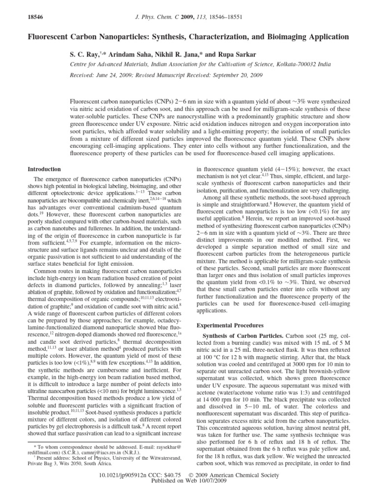 Teju Rs 3 | PDF | Nanoparticle | Carbon