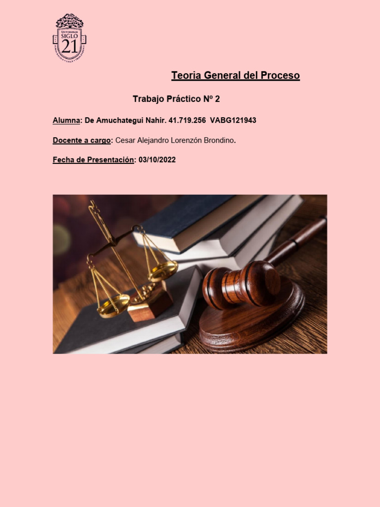 Teoria General Del Proceso Tp2 | PDF | Mediación | Justicia