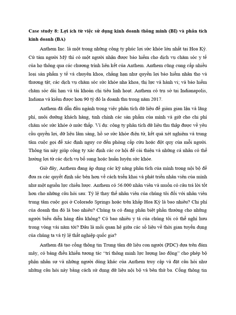 Case Study 8-L I Ích T S D NG BI Và BA | PDF