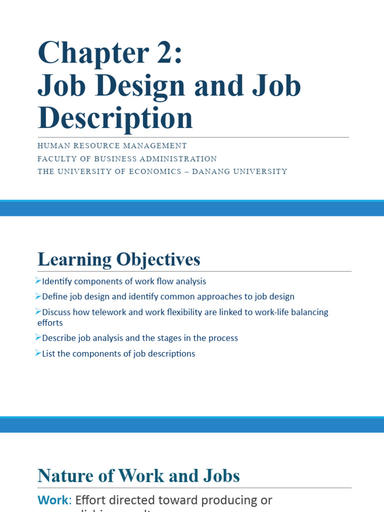 Chapter 2 Job Design and Job Analysis | Download Free PDF | Competence ...