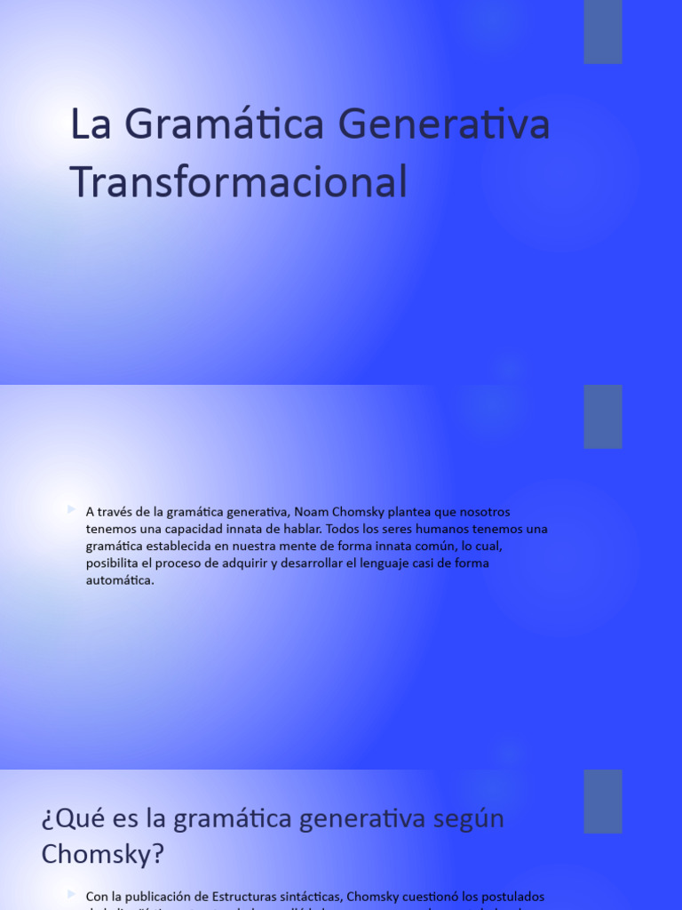 La Gramática Generativa Transformacional Pdf Noam Chomsky Lingüística