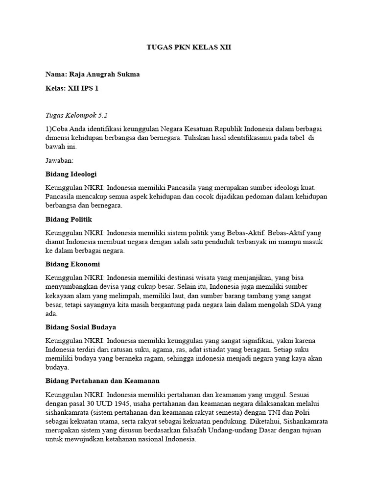 Tugas PPKN Kelas 12 | PDF | Perjalanan
