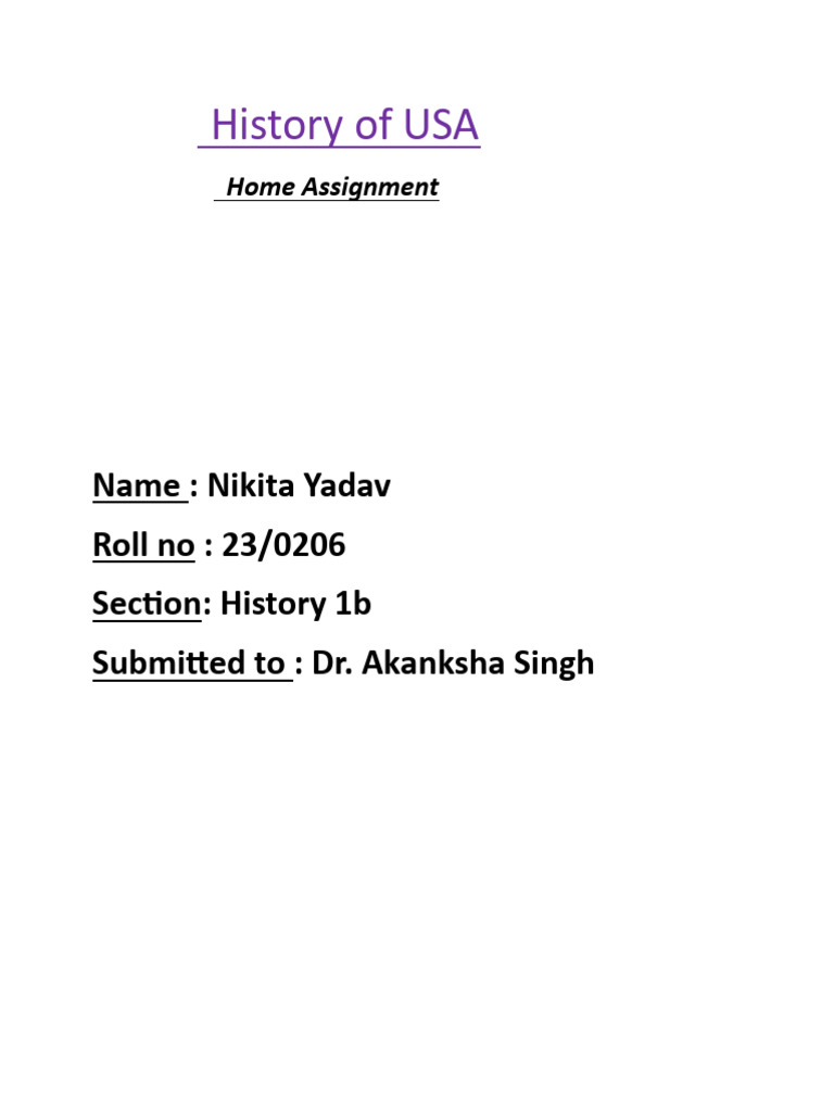 History of Usa Home Assignment | PDF | Cherokee | Trail Of Tears