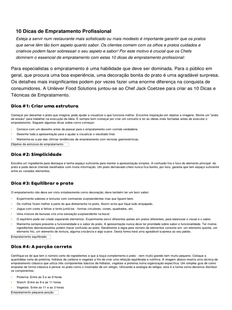 10 Dicas de Empratamento Profissional ? | PDF | Cor