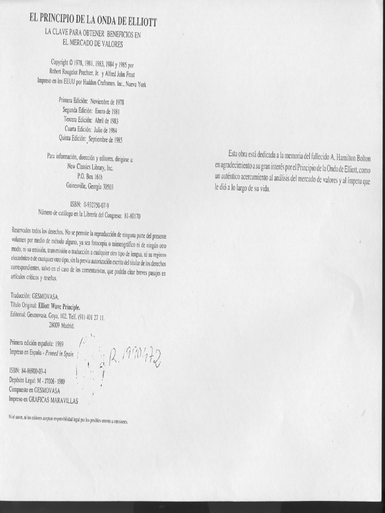 El Principio de La Onda de Elliot Prechter, Frost (Spanish) | PDF