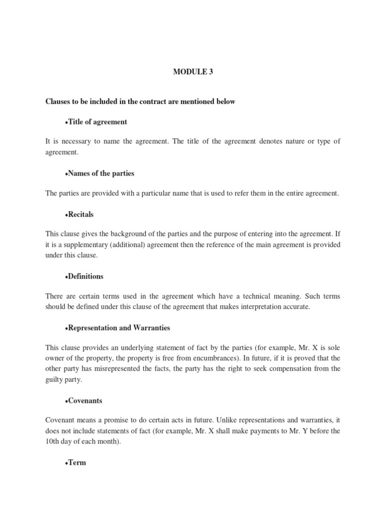 MODULE 3 Contract Drafting | PDF | Payments | Private Law