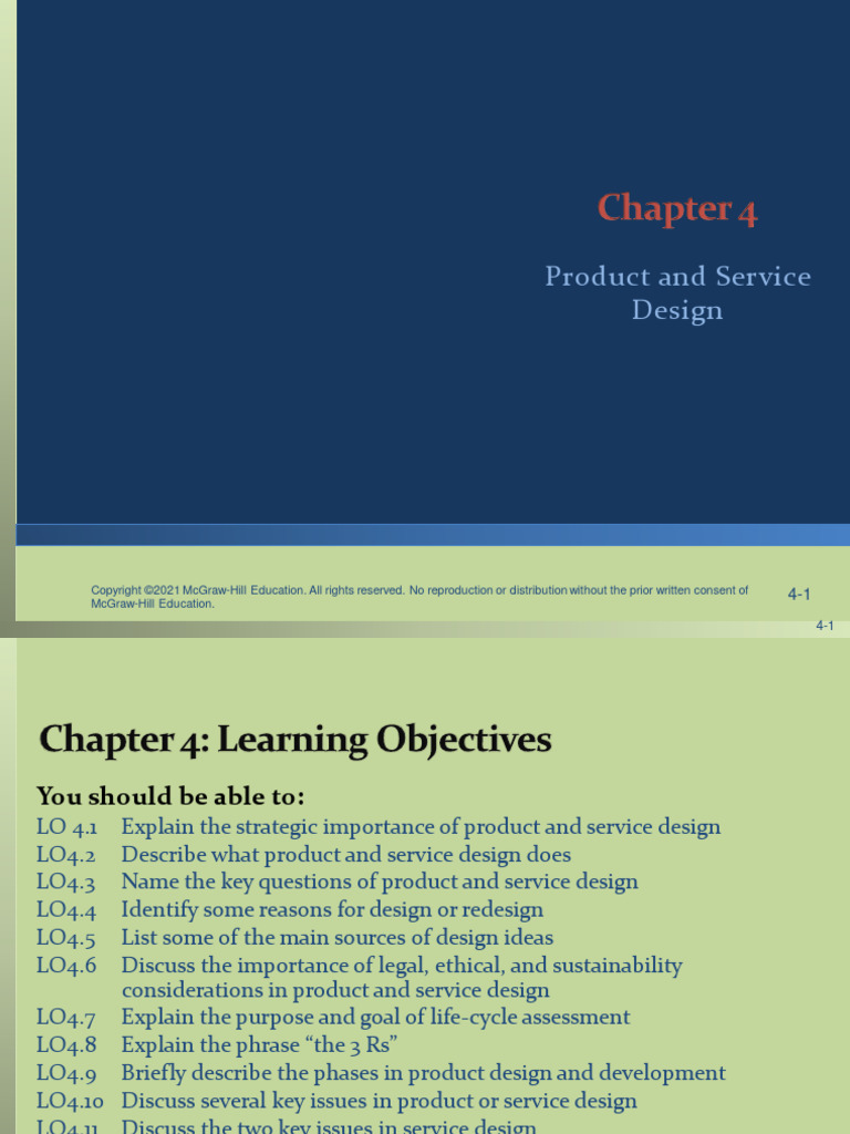 Chapter 4. Product and Service Design | PDF | Life Cycle Assessment ...