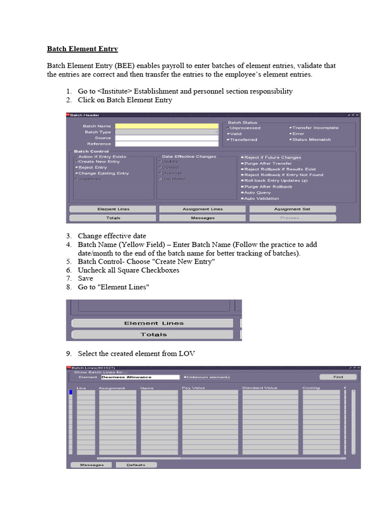 Batch Element Entry | PDF | Computing | Software Batch Element Entry | PDF | Computing | Software