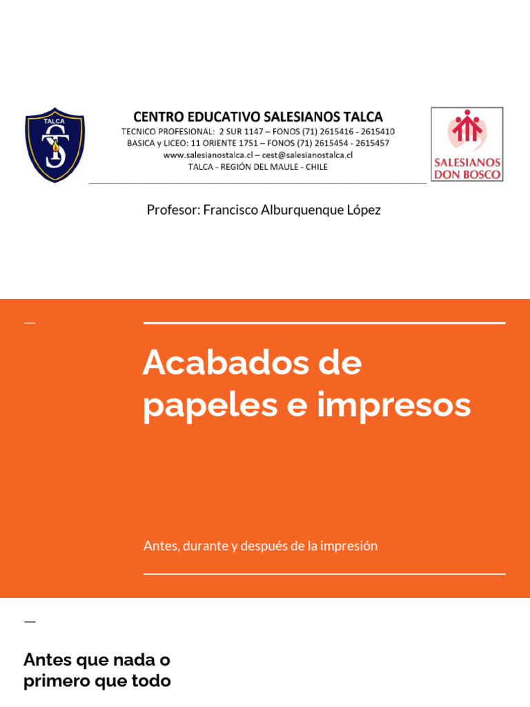 Acabados de Papel: Antes y Después de Imprimir | PDF | Papel | Cartón