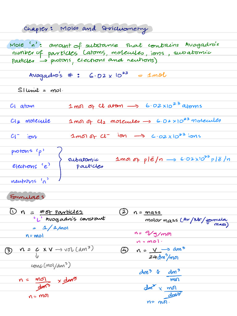 Moles & Mass Spec | PDF