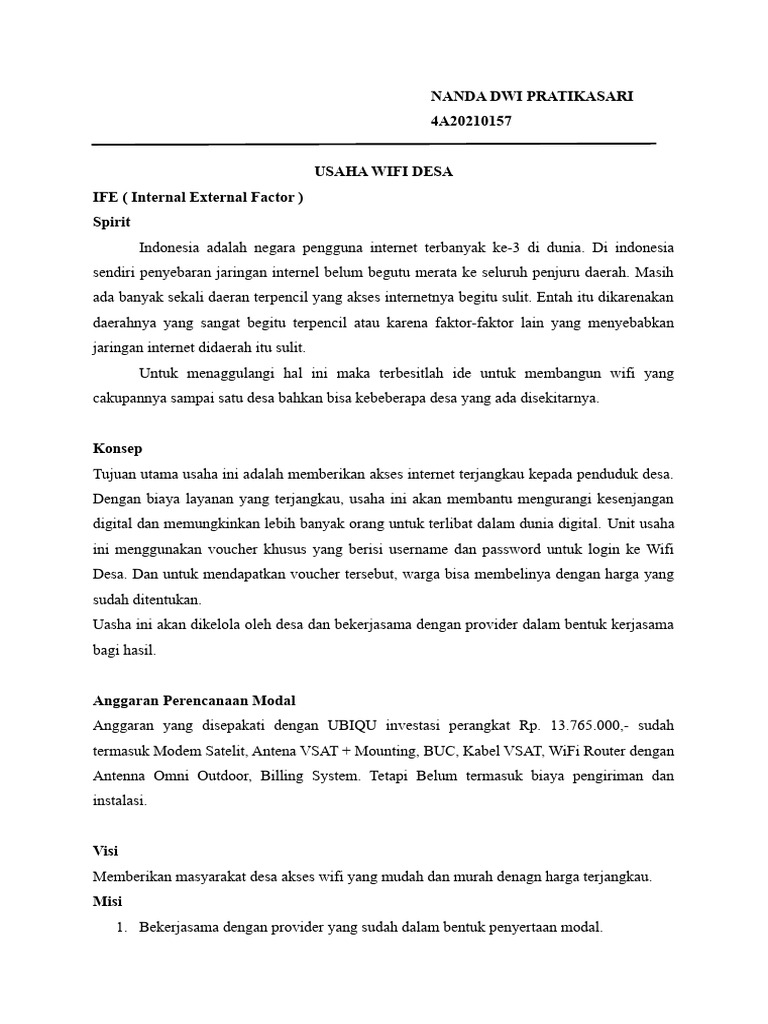 WiFi Desa: Akses Internet Terjangkau | PDF | Teknologi & Rekayasa