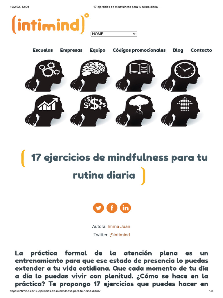 17 Ejercicios de Mindfulness para Tu Rutina Diaria | PDF | Té | Atención plena