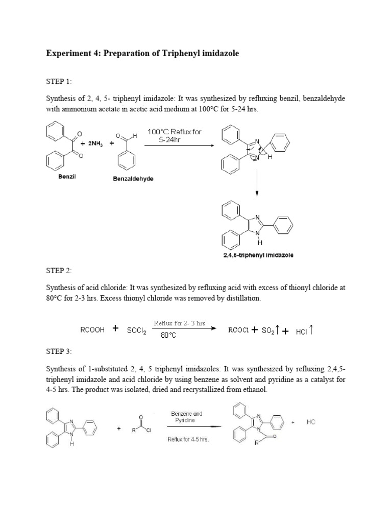 Synthesis of 2,4,5-Triphenyl Imidazole | PDF