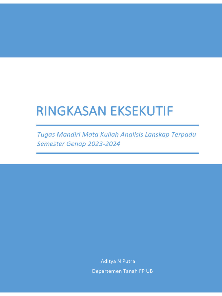 RINGKASAN EKSEKUTIF ANALISIS LANSKAP | PDF RINGKASAN EKSEKUTIF ANALISIS LANSKAP | PDF