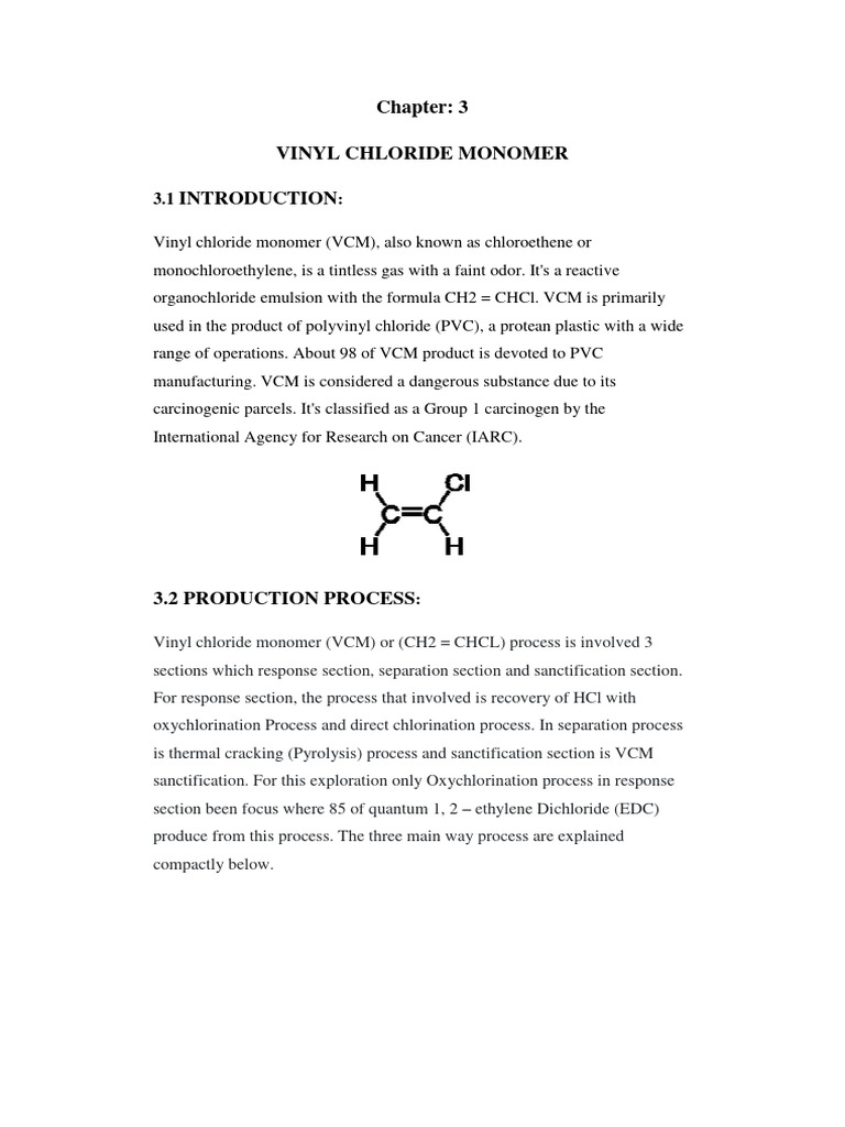 Vinyl Chloride Monomer: Production & Safety | PDF | Polyvinyl Chloride ...