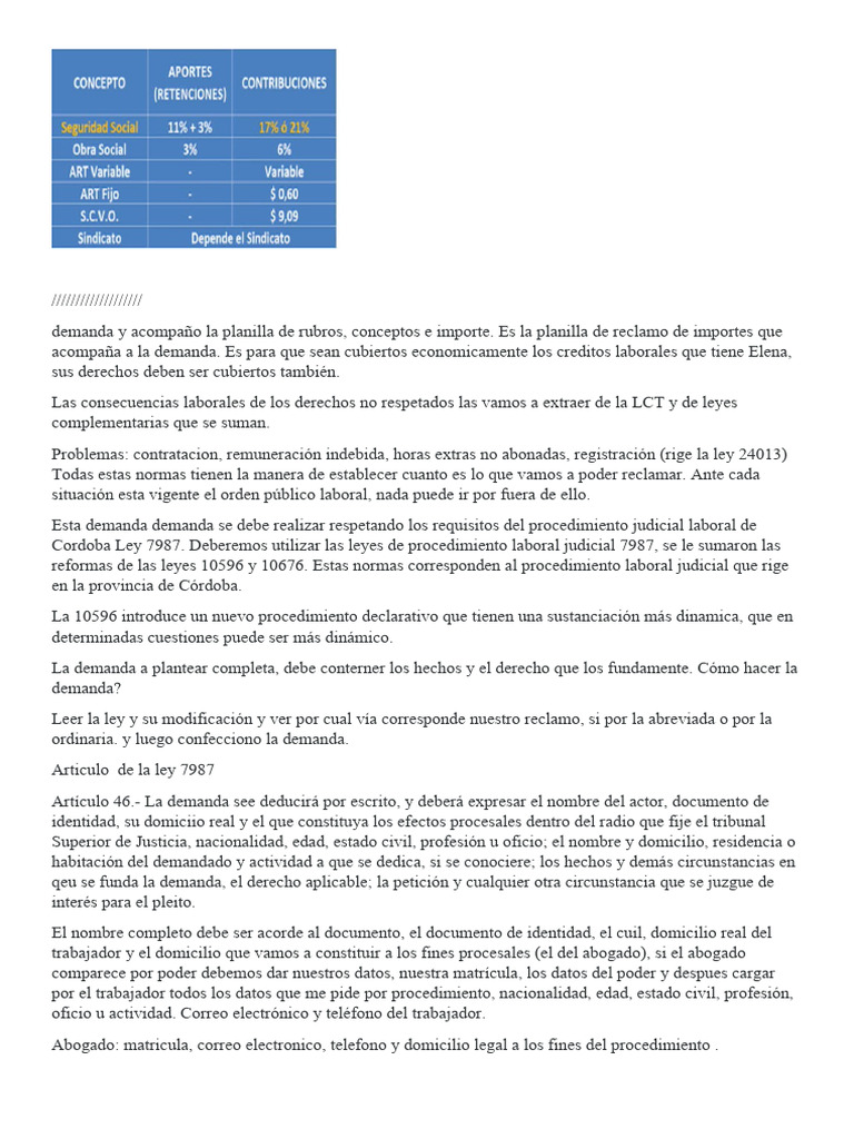 CLase para TP 4 | PDF | Demanda judicial | Derecho laboral