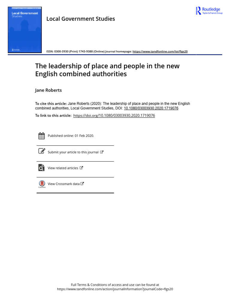 The Leadership of Place and People in The New English Combined ...
