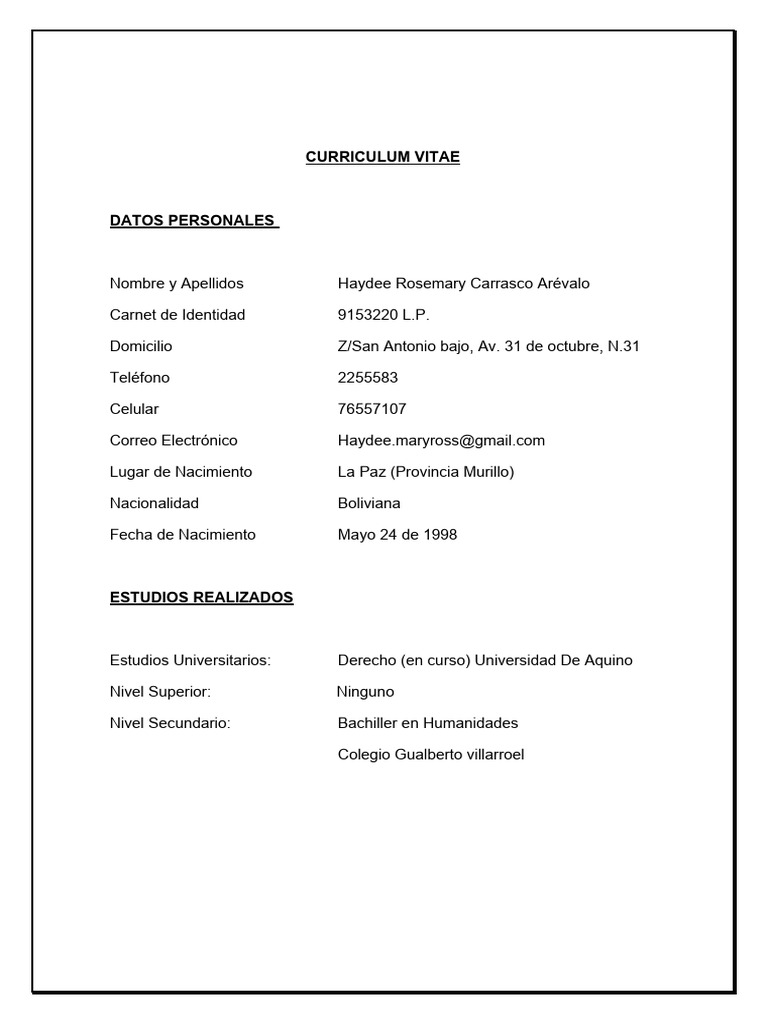 Curriculum Vitae Rose 2022 | PDF