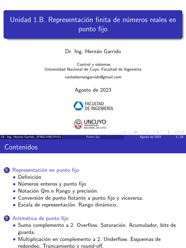 Control y Sistemas Unidad 1 B Representación Finita de Números Reales en Punto Fijo | PDF | Poco ...